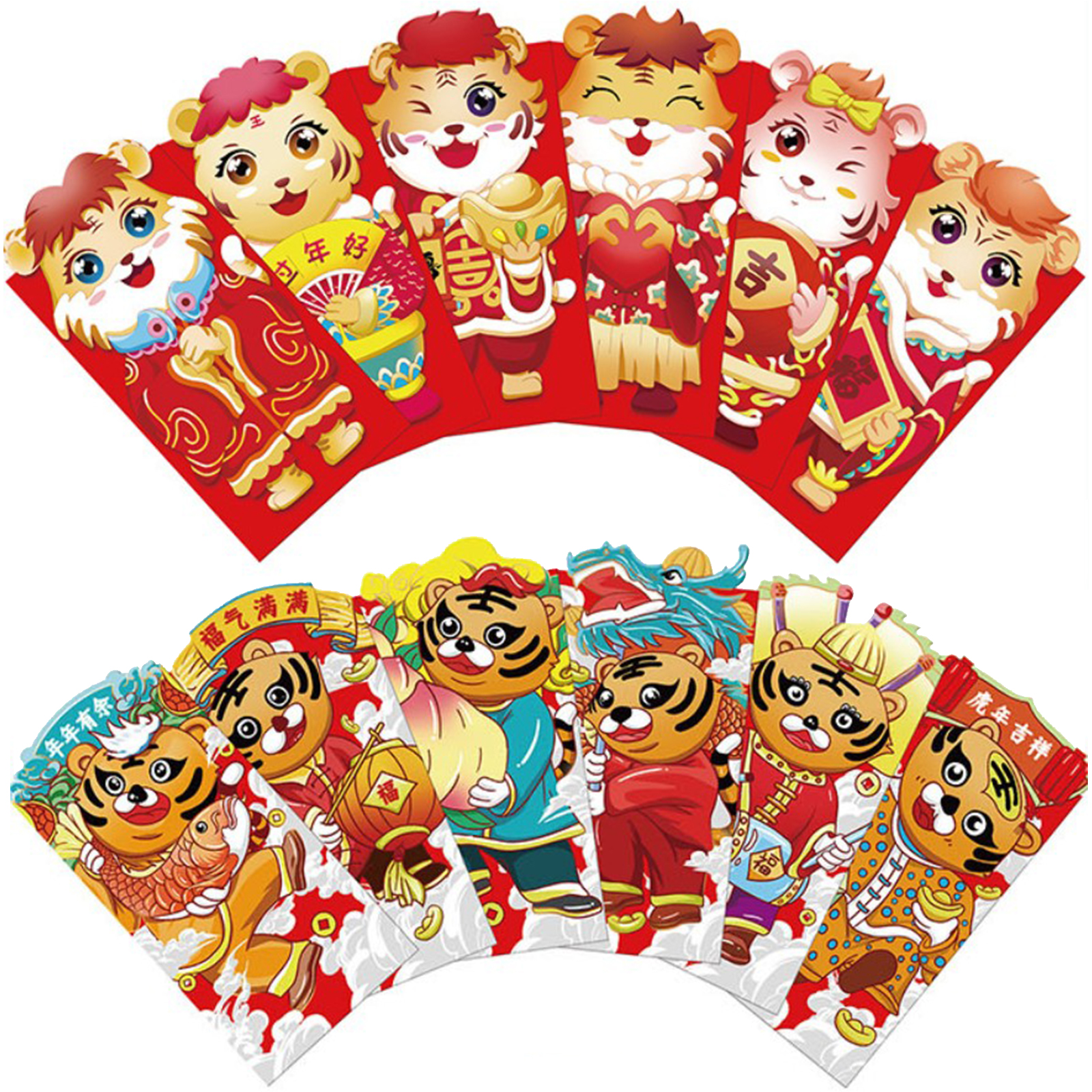 [JYA store] 6pcs/set Cartoon Red Envelope 2022 Chinese New Year Red ...