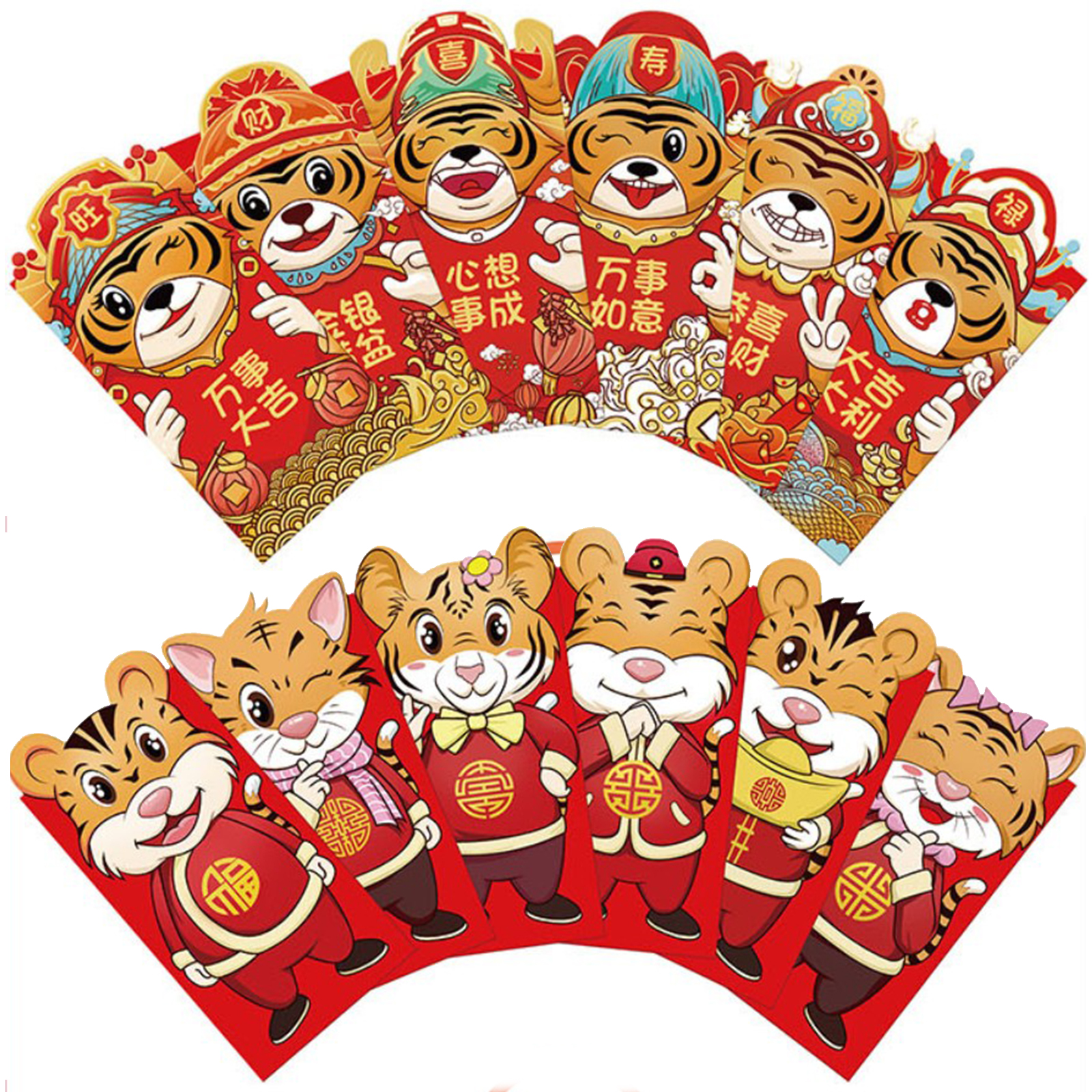 [JYA store] 6pcs/set Cartoon Red Envelope 2022 Chinese New Year Red ...
